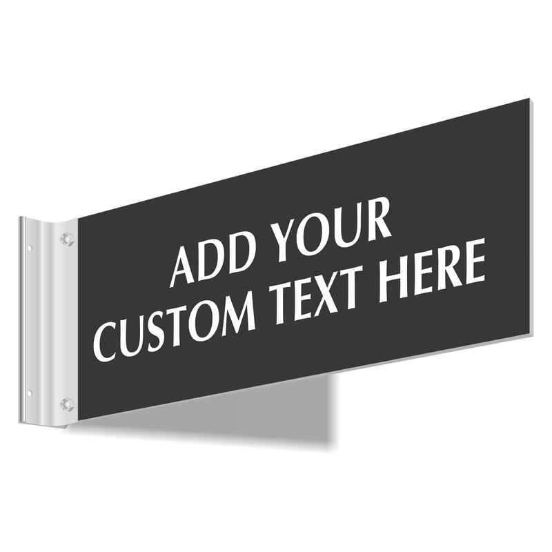 SmartSign Custom Projecting Hallway Sign with Bracket - 4"x12", Double ...