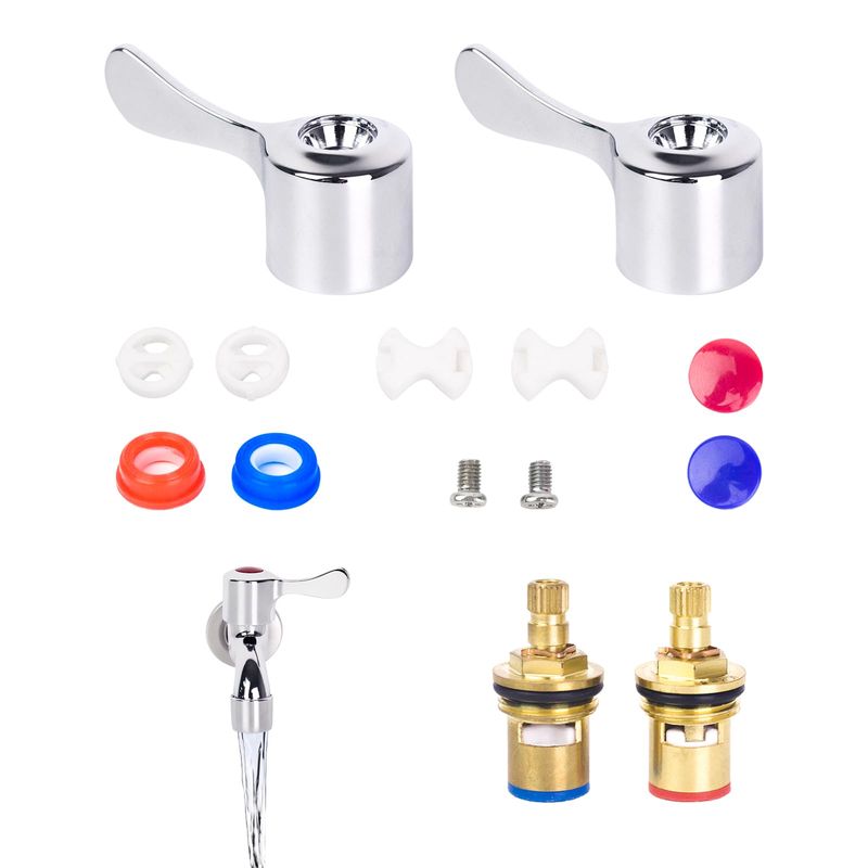 2 Sets Tap Cartridge Replacement Mixer, Replacement Tap Gland Valves 1/ ...