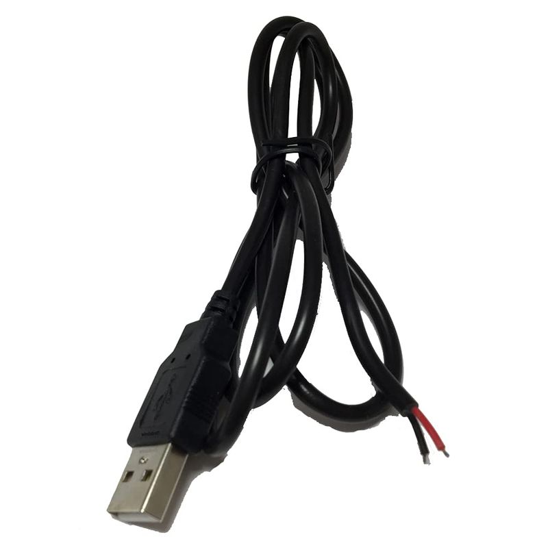 USB 2-Core Cable, 39.4 inches (100 cm), USB Power Cable, 2-Core Wire ...