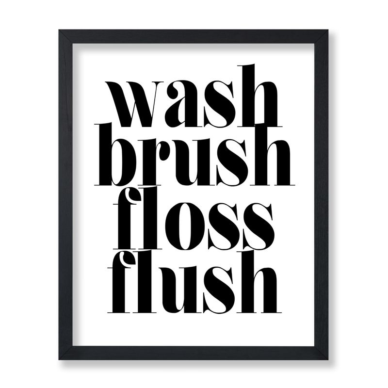 Monem Art Wash Brush Floss Flush Poster - Hygiene Print - Funny ...