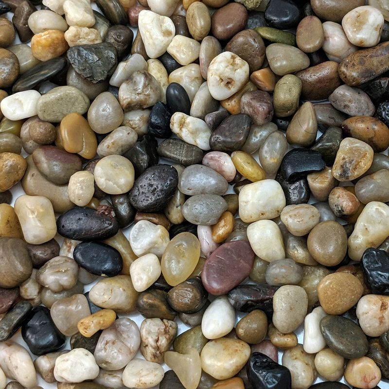 Natural Decorative Polished Mixed Pebbles 3/8" Gravel Size - (2-lb Bag ...