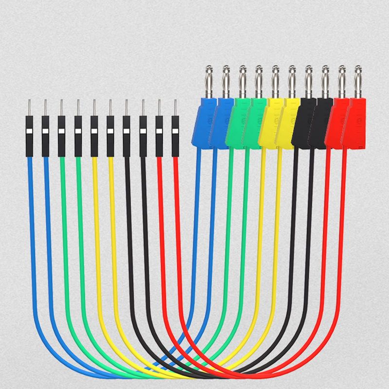 Telituny Stackable Banana Plug Test Leads,10pcs Silicone Jumper Wires ...