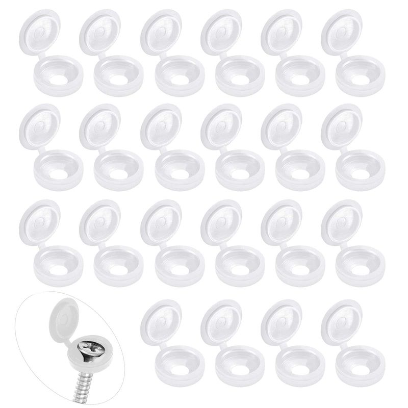ZZLBZN White Screw Caps, 50Pcs White Screw Covers Hinged Screw Caps ...