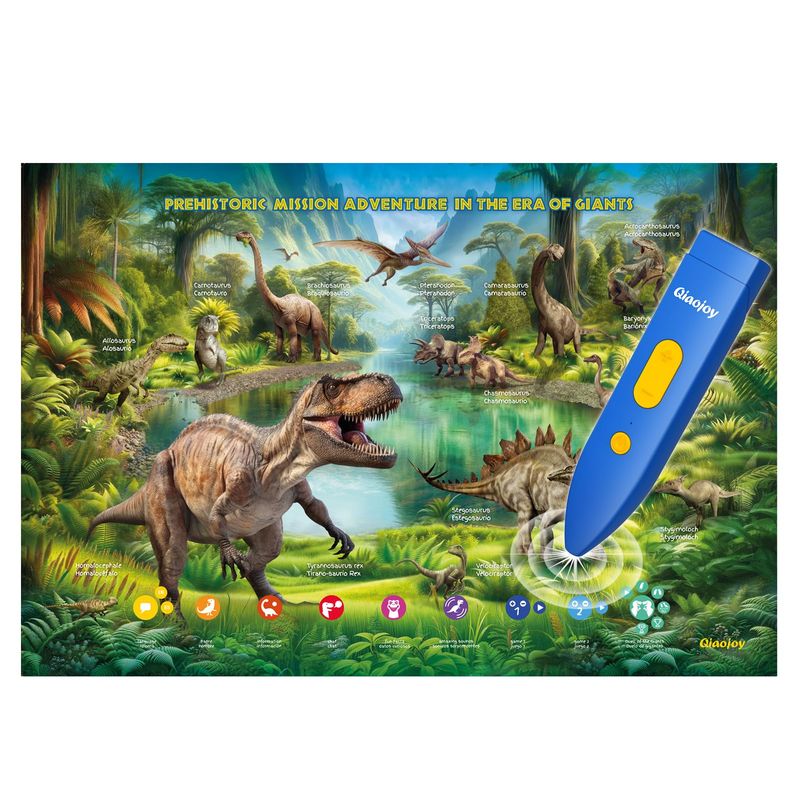 Bilingual Interactiv Dinosaur Poster for Kids Learning and Educational ...