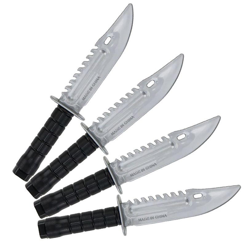 4-Pack Fake Knife Toy Set Plastic Dagger for Halloween, Cosplay, and ...