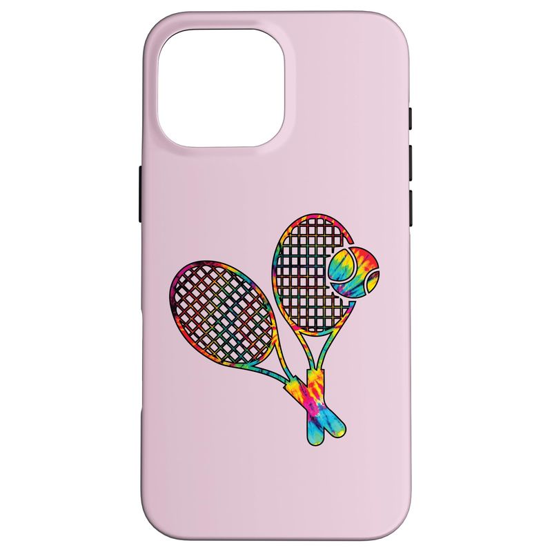 iPhone 16 Pro Max Rainbow Tennis Rackets Tie Dye Kids Boys Teenage Men ...
