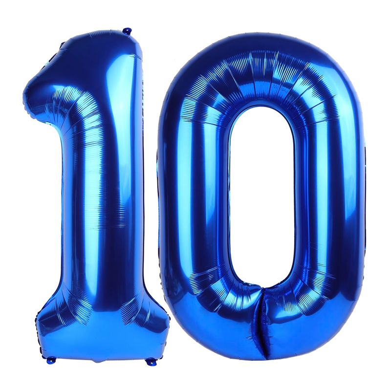 Giant Navy Blue 10 Balloon Number 40 Inch, 10 Number Balloons Birthday ...