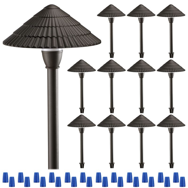 LEONLITE 12-Pack LED Low Voltage Landscape Lights, 3W Cast-Aluminum 12 ...