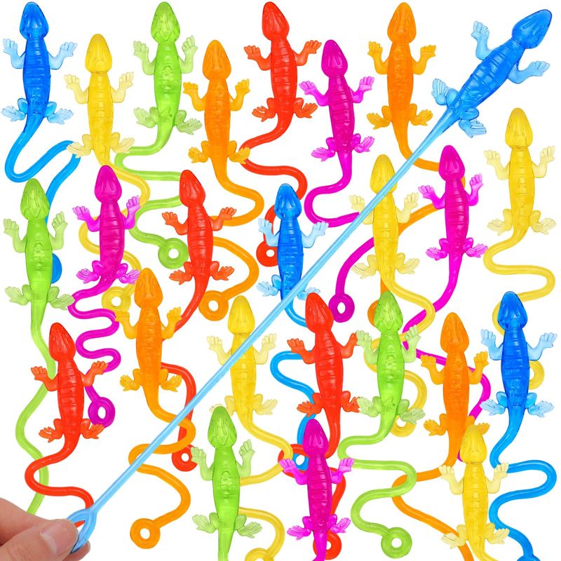 HLARTNET 26 PCS Sticky Lizards for Kids, Stretchy Sticky Lizards Toys ...