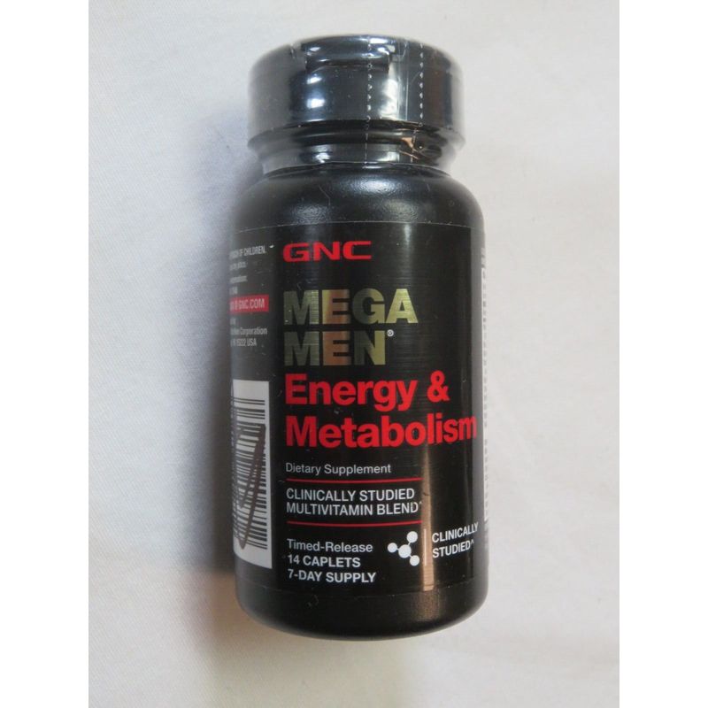 GNC Mega Men Energy & Metabolism Dietary Supplement 14 Caplets ...