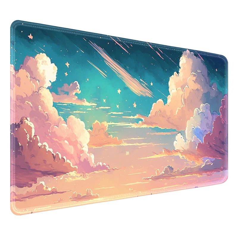 HUOCAIREN Watercolor Pastel Sky Desk Mat, Cute XL Desk Pad, Kawaii ...