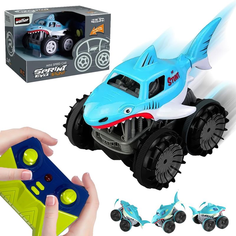 xwin sportseries Kids Small Shark Car Toy 360° Rotation Shark Truck Car ...