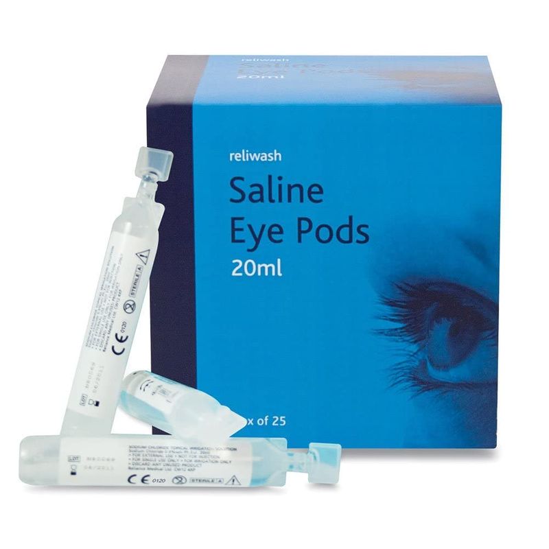 Reliance Medical Reliwash Sterile Saline Eye Wash Solution Pods - 1 x ...