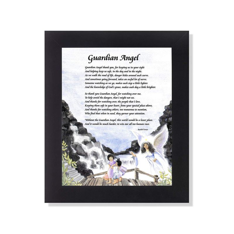African American Black Guardian Angel Protecting Children On Bridge ...