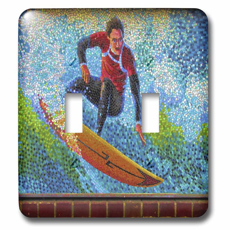 3drose LSP _ 53894 _ 2モザイクサーフィンサーファーデジタルアートand Surfboardダブル切り替えスイッチ - Online Marketplace ...