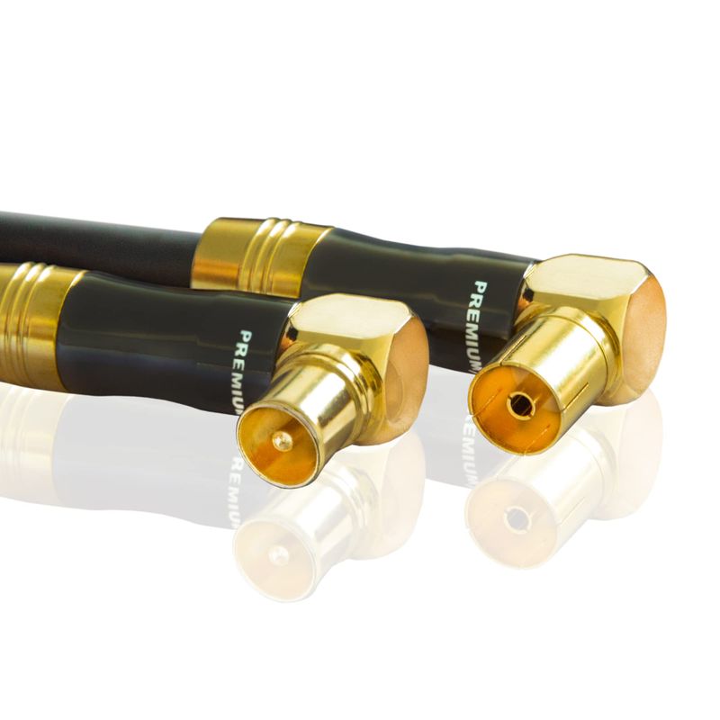 Premium X Gold-Line TV Antenna Cable 10 m Black Coaxial Connector IEC ...