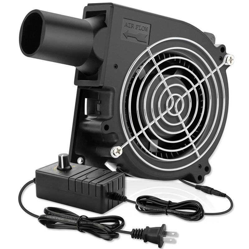 AmRunJe 120mm BBQ 12V Blower Fan with 110v-240v AC Plug Variable Speed ...