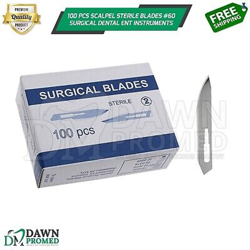 Scalpel Blades #60 100 Pcs Surgical Dental ENT Instruments German Grade ...
