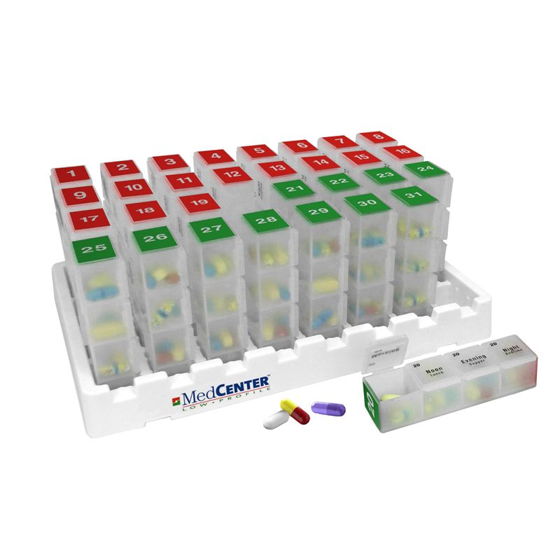 Monthly Medication Organizer for Drawer or Lock Box with 31 Pill Boxes ...