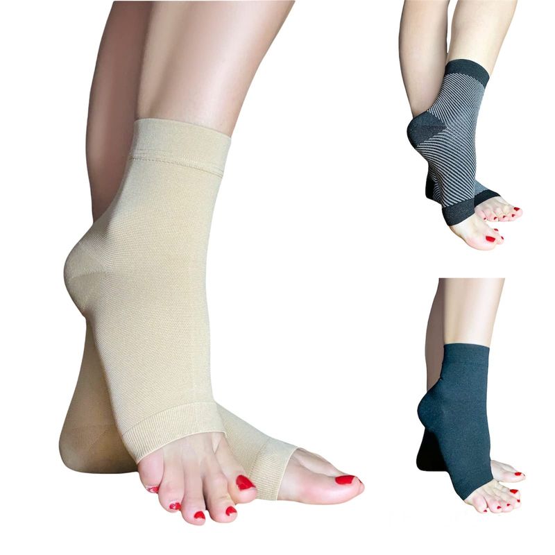 KEVVI Ankle Compression Socks - Relieve Foot Pain & Swelling - Open Toe ...