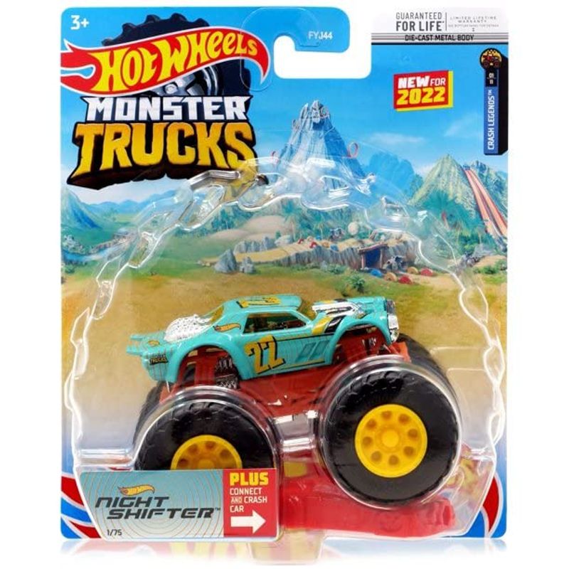 Monster Trucks Night Shifter with Connect and Crash car, 1:64 Scale ...