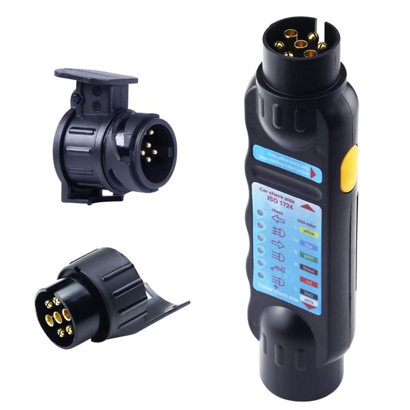 WANGCL 12 Volt 7 Pin Trailer Plug Socket Wiring Circuit Tester Light ...