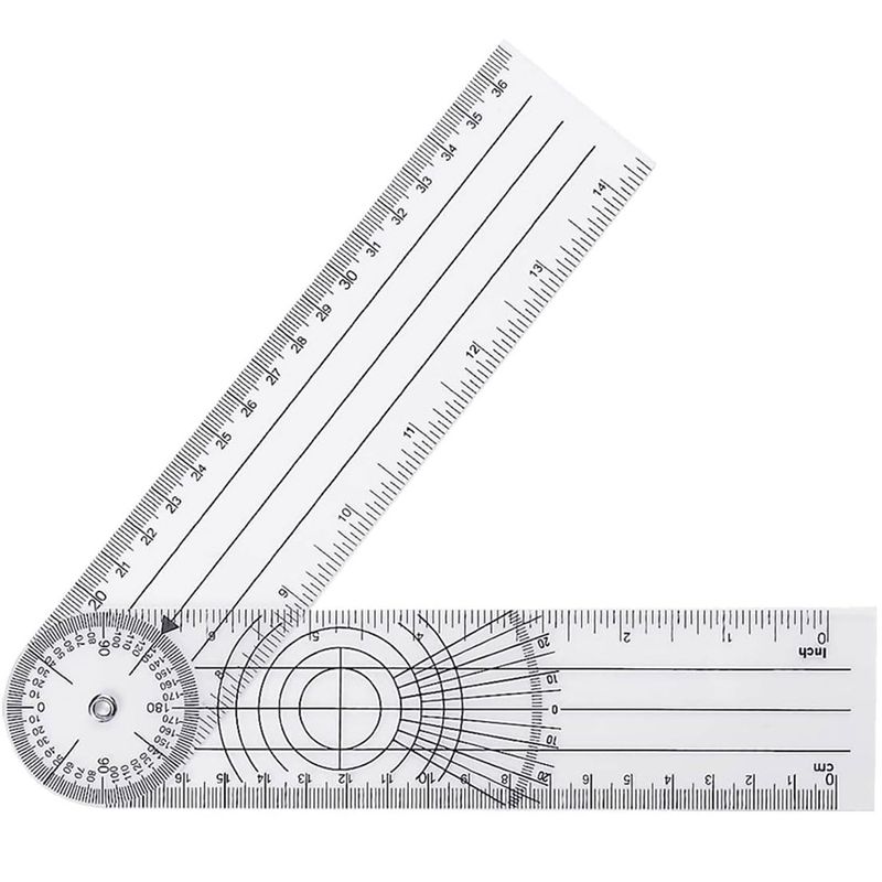 Multi Ruler, Plastic Angle Meter, Goniometer, PVC Material, 360 Degree ...