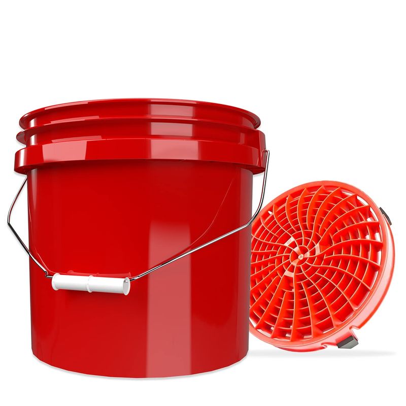 detailmate Car Accessories, Car wash set: wash bucket red 3.5 gallons ...