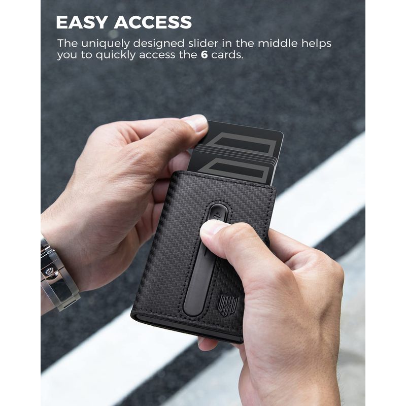 DODENSHA Pop Up Wallet Card Holder with Cash Pocket, Men's Genuine ...