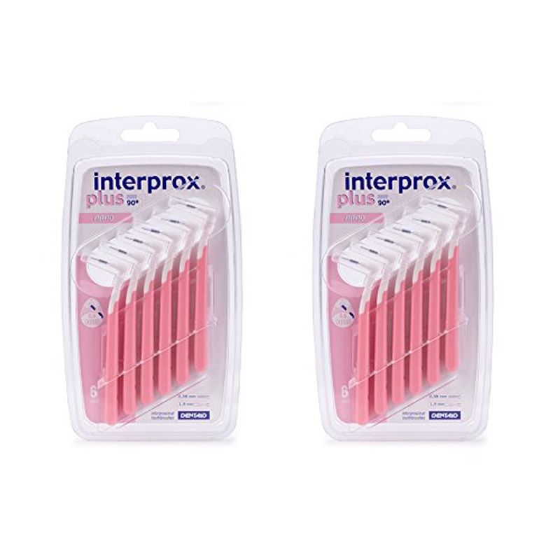2 Pack INTERPROX Plus 90' Nano - INTERDENTAL Brush Nano 0.6MM - Lower ...