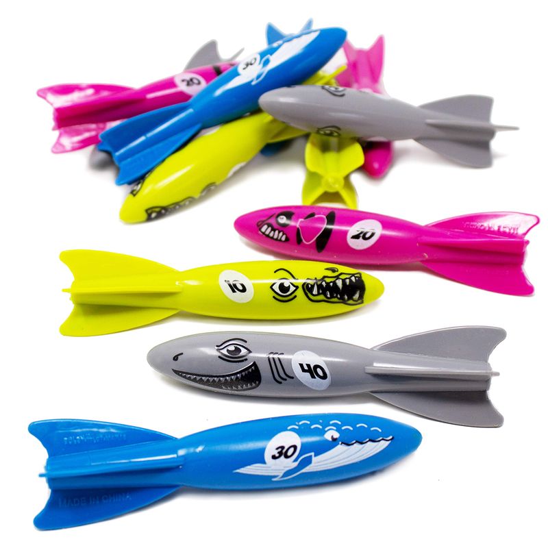 Boley Dive Torpedo Swim Toys - 12 Pack Sinking Pool Toys for Kids ...