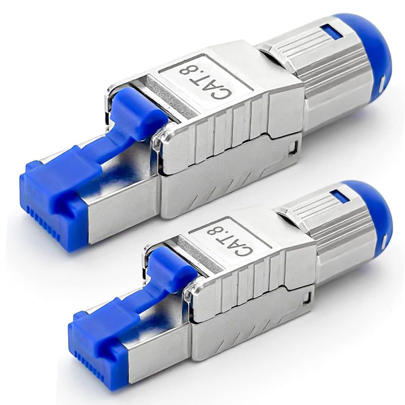 HB-DIGITAL 2 x CAT 8 RJ45 Connector for Rigid Ethernet LAN Installation ...