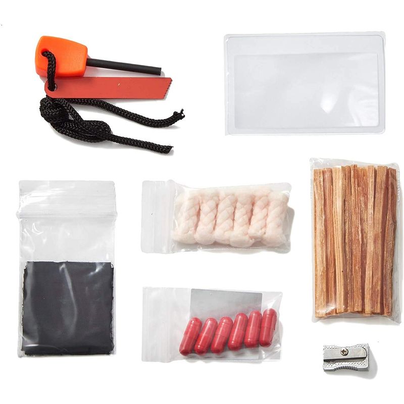Off Grid Tools Mini Pocket Fire Starting Kit, 21 Pieces Outdoor ...