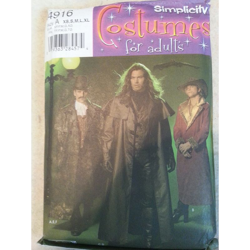 Simplicity 4916 Van Helsing Pimp Dracula Costumes Civil War Trench Coat ...