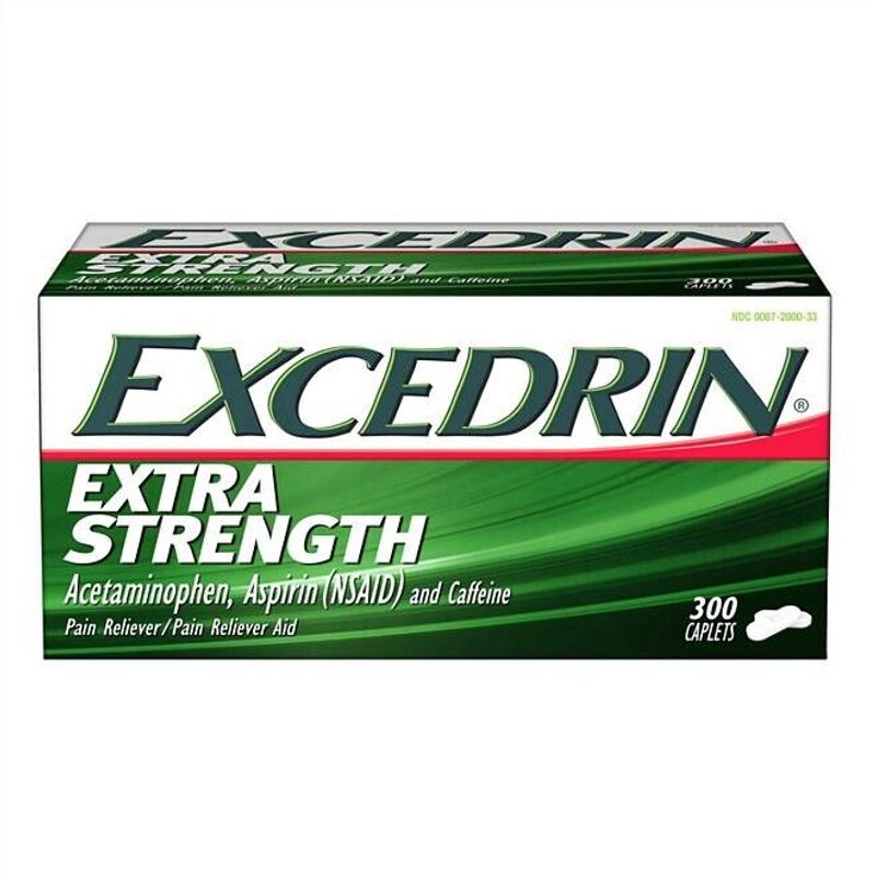 Excedrin Extra Strength Caplets, Pain Reliever Aid (250 mg., 300 ct ...