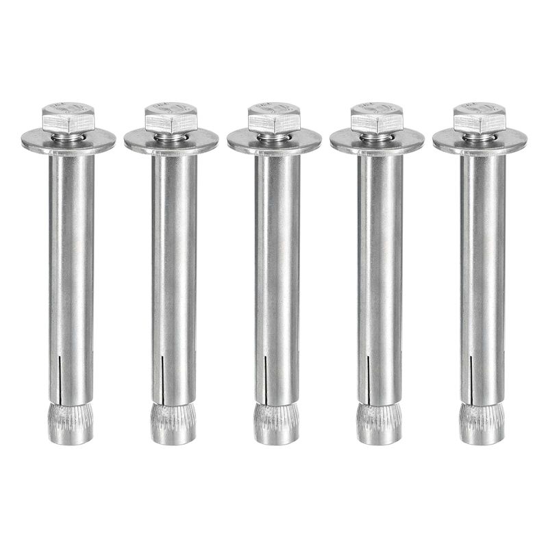 DTGN M8 x 80 Hex Expansion Bolts - 5Pack - Good for Concrete Dry Brick ...
