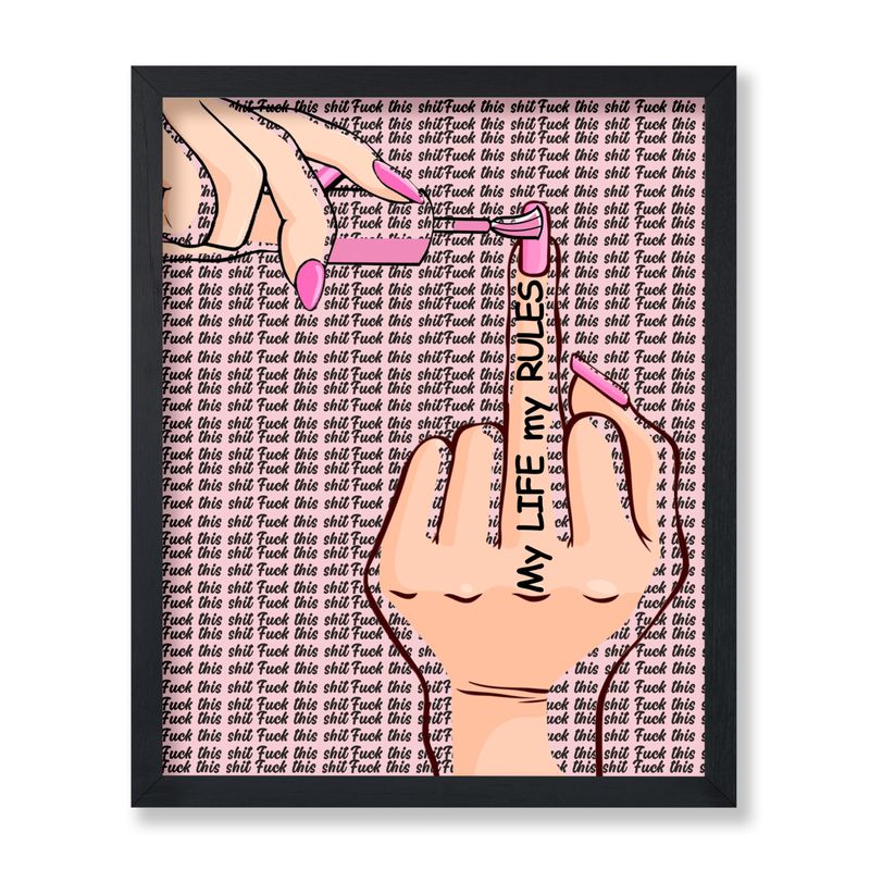 Poster Master My Life My Rules Poster - Middle Finger Print - Pink ...