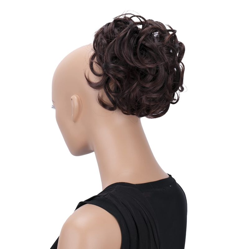 CAISHA Bun Hairpiece Ponytail Topknot Hepburn-Bun Scrunchie Updo Dark ...