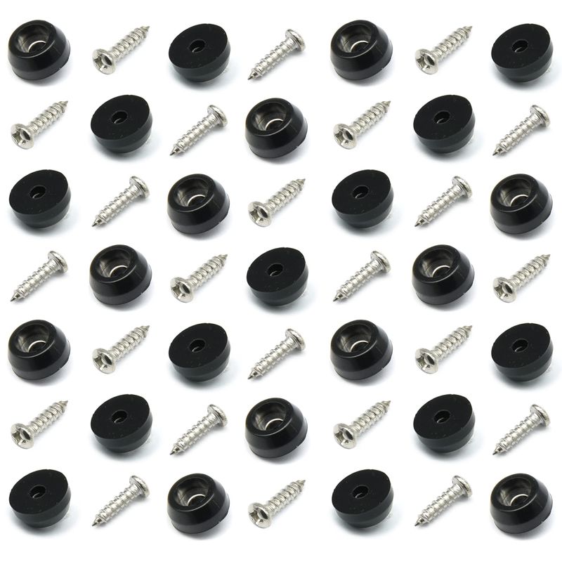 50 Small Round Rubber Feet with Screws - Chopping Boards Feet - Online ...