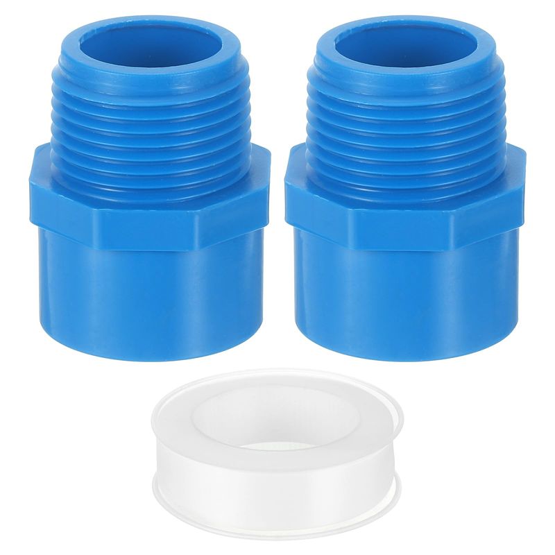 sourcing map PVC Male Adapter Pipe Fitting, 2Pcs 1" 2-Way PVC Pipe ...