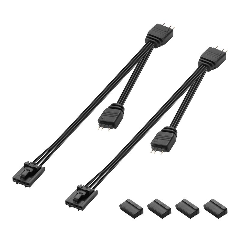 GINTOOYUN RGB Fan Splitter Cable 4-Pin Commander Female to Two 5V 3-Pin ...