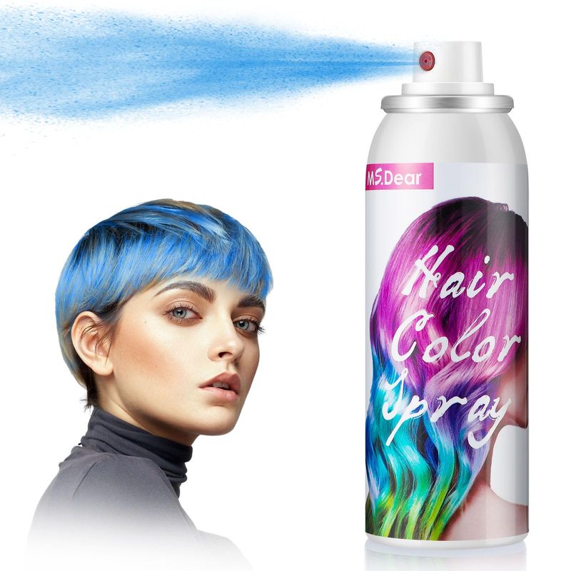 ROHVEMJ Blue Hair Spray Hair Dye Spray Temporary Hair Color Spray-On 1 ...