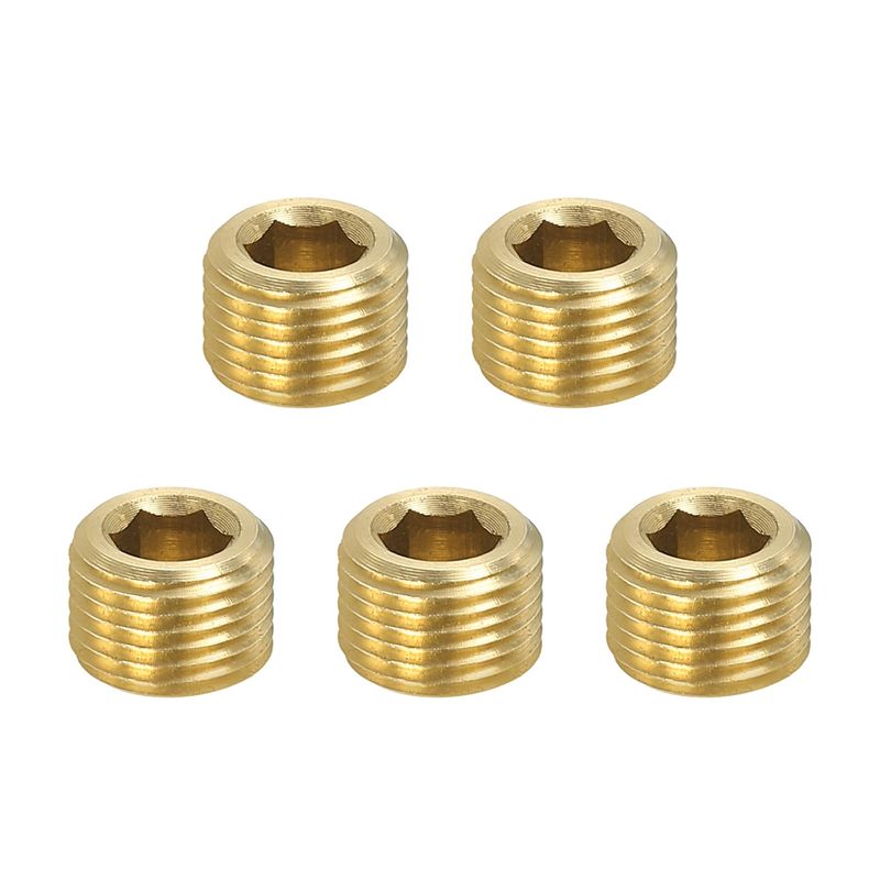 PATIKIL 1/8 inch Male BSP Pipe Plug Internal Hex Thread Socket, 5 Pack ...