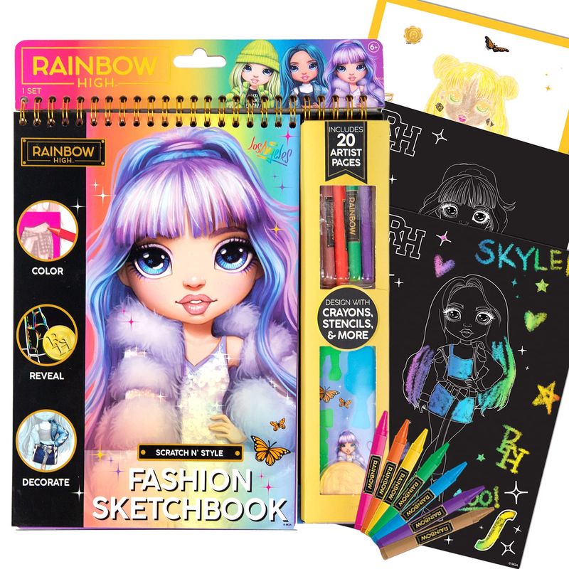 Horizon Group USA Rainbow High Scratch ‘n Style Fashion Sketchbook ...