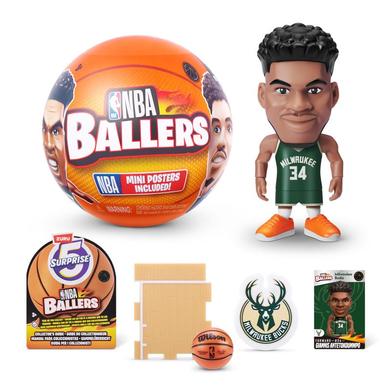 5 Surprise NBA Ballers by ZURU Basketball Collectible Figure (1 Capsule ...