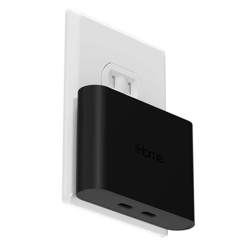 iHome Multiport 36W USB-C Charger : AC Pro 2-Port Flat USB C Charger ...