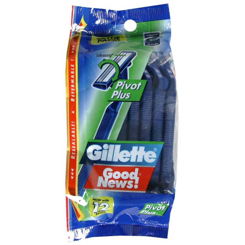 Gillette Good News! Razors, Pivot Plus, Value Pack, 12 ct. - EveryMarket