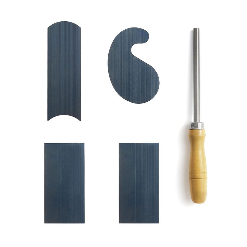 HERMIT TOOLS Cabinet Scraper Burnisher with 4 Piece Multi-Shaped ...