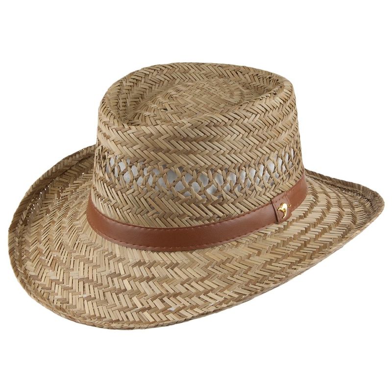 Dorfman Pacific Hats Rush Straw Gambler Hat - Natural Medium - Online ...