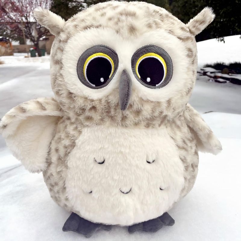 Ryttir 15.7 Inch Chubby Snow Big Owl Stuffed Animals Plush, Adventure ...